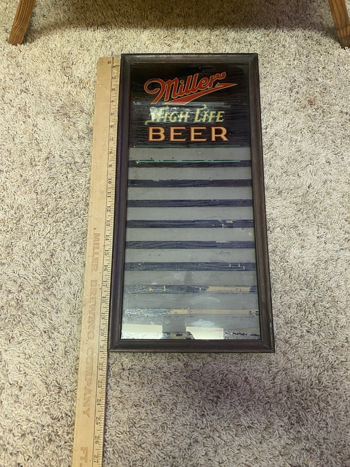 Miller Beer Sign Rare Miller Brewing Beer Reverse On glass Sign 1940s ...