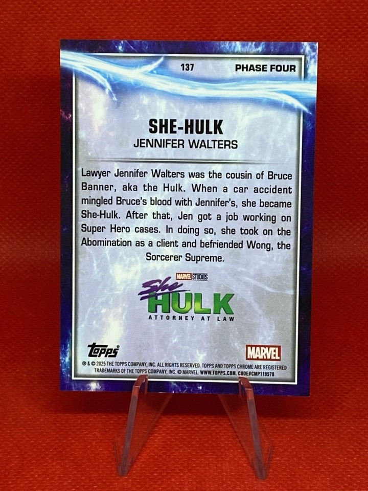 2025 Topps Chrome Marvel Studios Jennifer Walters She Hulk Gold ...