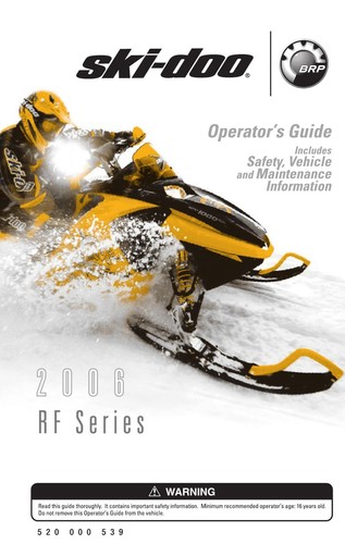 Ski-Doo 2006 RF ROTAX 380 Fan Cooled Tundra & Freestyle Paperback ...