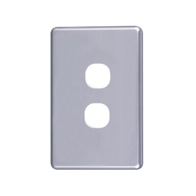 Classic 2 Gang Switch Cover Plate | Silver | eBay Australia