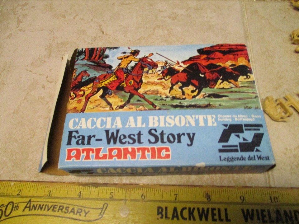 VTG HO Scale Atlantic Far West Story Bison Hunting Plastic Figures 1/87 ...