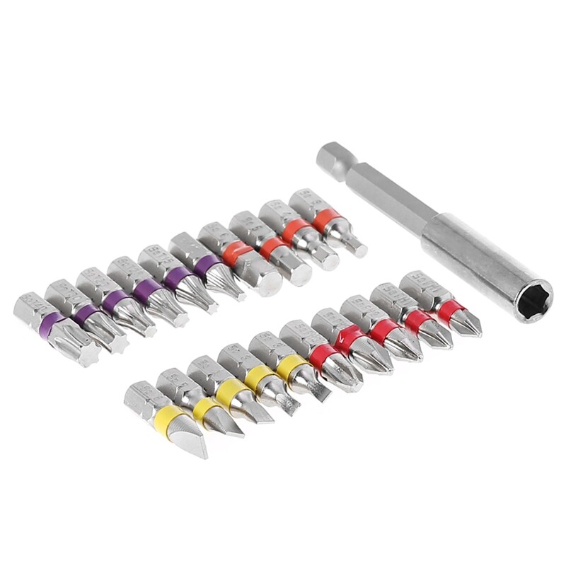20 Pcs Flat Screwdriver Bit Set for Head Color Coded with | eBay