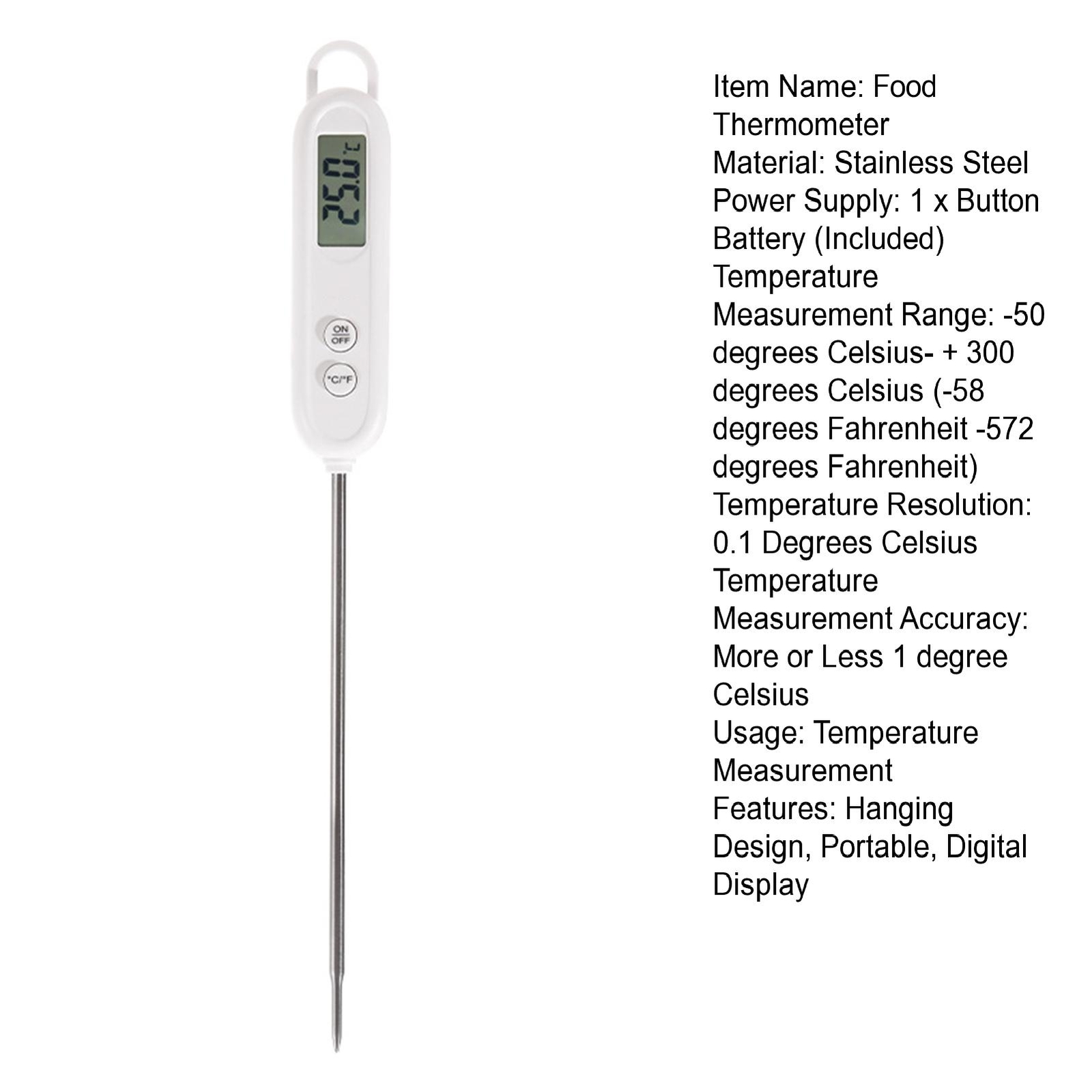 Cooking Thermometer Probe Fast Gauge Bbq Meat Cake Food Temperature ...