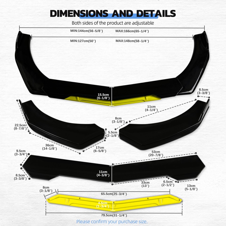 For Chevy Silverado 1500 SS Yellow Front Bumper Lip Splitter Spoiler ...