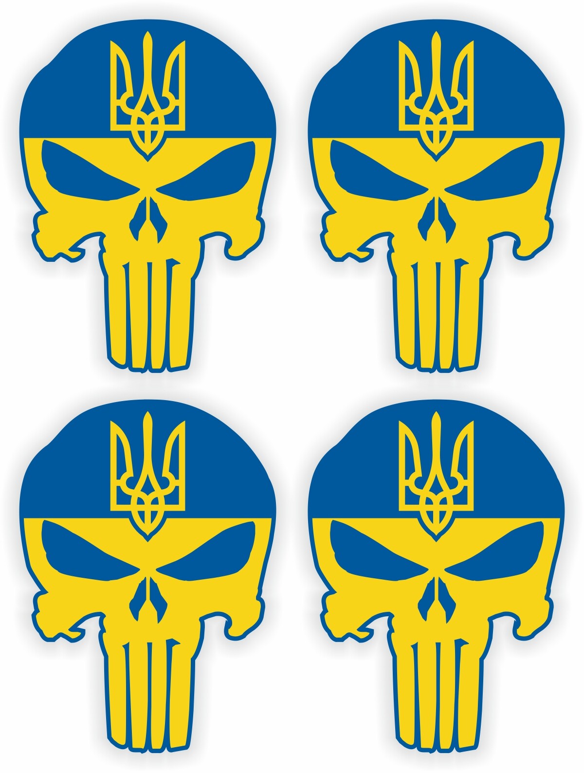 4 pcs - UKRAINE Skull Flags Vinyl Stickers | Shield Decals Helmet ...