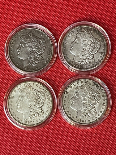 1902 and 1921 (3x) Morgan Silver Dollars no reserve | eBay
