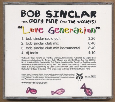 Bob Sinclar - Love Generation RARE promo maxi-CD single w/ club mix '05 ...