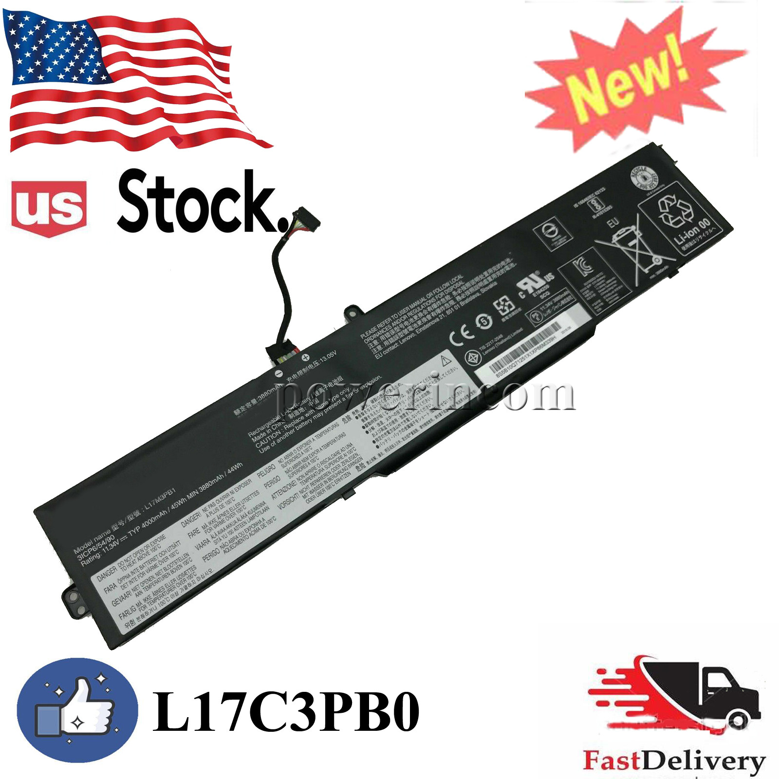 L17D3PB0 3ICP6/54/90 Battery For Lenovo IdeaPad 330-15ICH 330-17ICH ...