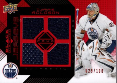 2008-09 Black Diamond Jerseys Quad Ruby #BDJDR Dwayne Roloson Jersey ...