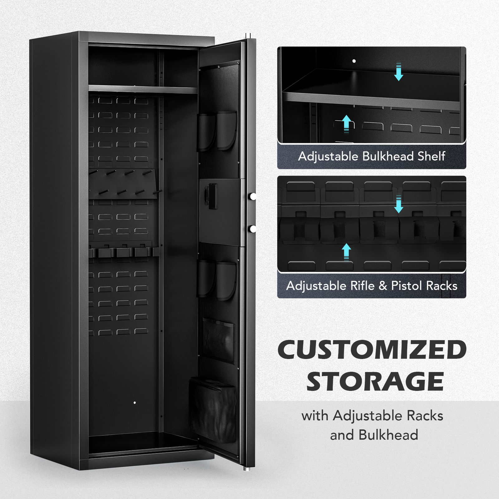 Large 6-18 Rifle Gun Safe Gun Safes for Home Rifles & Pistols, Large ...