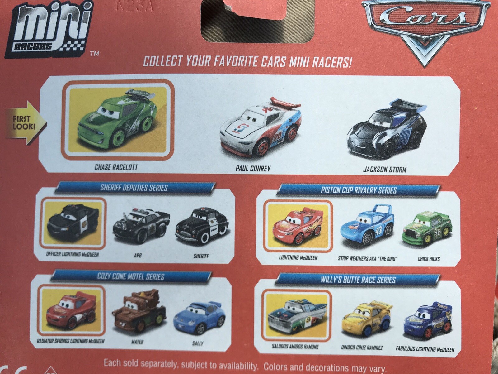 Pixar Disney Cars 3 PK Mini Racers Chase Racelott Paul Conrev & Jackson ...