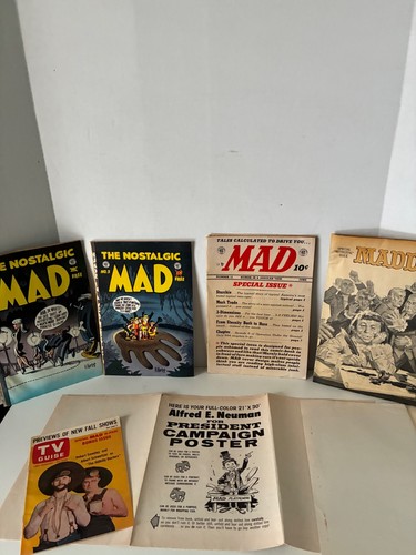 VINTAGE RARE LOT OF ORIGINAL MAD MAGAZINE NUMBER 12 AND 2 MAD POSTERS ...