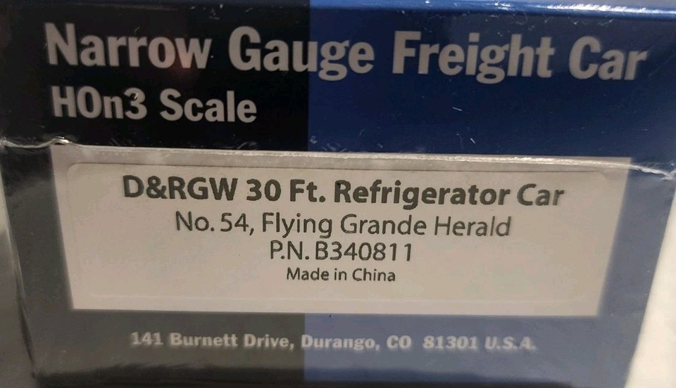 Blackstone Models HOn3 Scale D&RGW 30 Ft. Refrigerator Car #54 | eBay