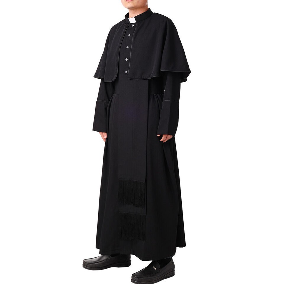 Catholic Bishop Roman Black Cassock Soutane Clergy Priest Cassock Tab ...