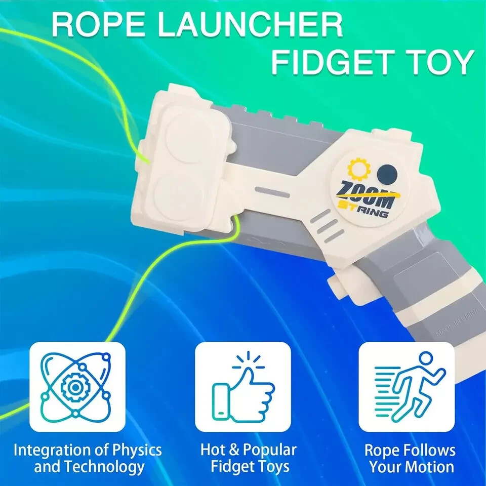 Gun Lasso String Shooter Loop Toy Handheld Zip Rope Launcher Propeller ...