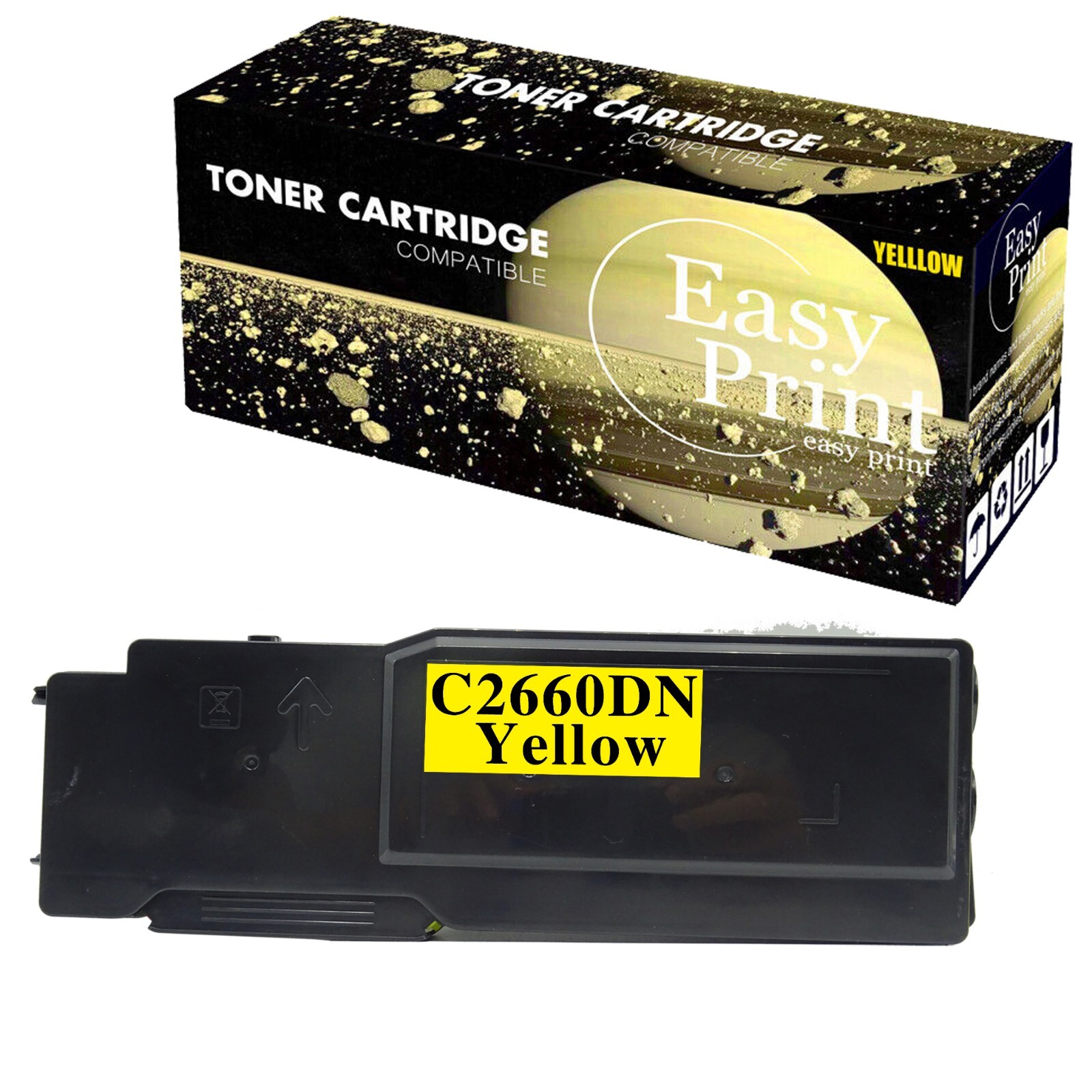 C2665 C2660 Toner Cartridge for C2660 C2660dn 2665DNF Printer (Yellow,1 ...