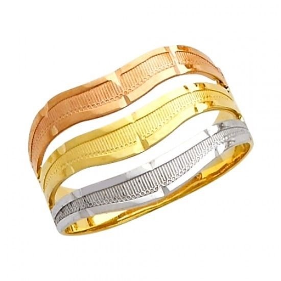 14K Solid Tricolor Gold Seven Day "Semanario" Fancy Wrap Lady's Ring ...