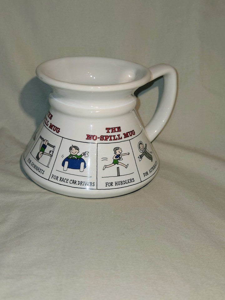 The No Spill Coffee Mug 12oz Ceramic Vintage Cartoon Astronaut Race Car ...