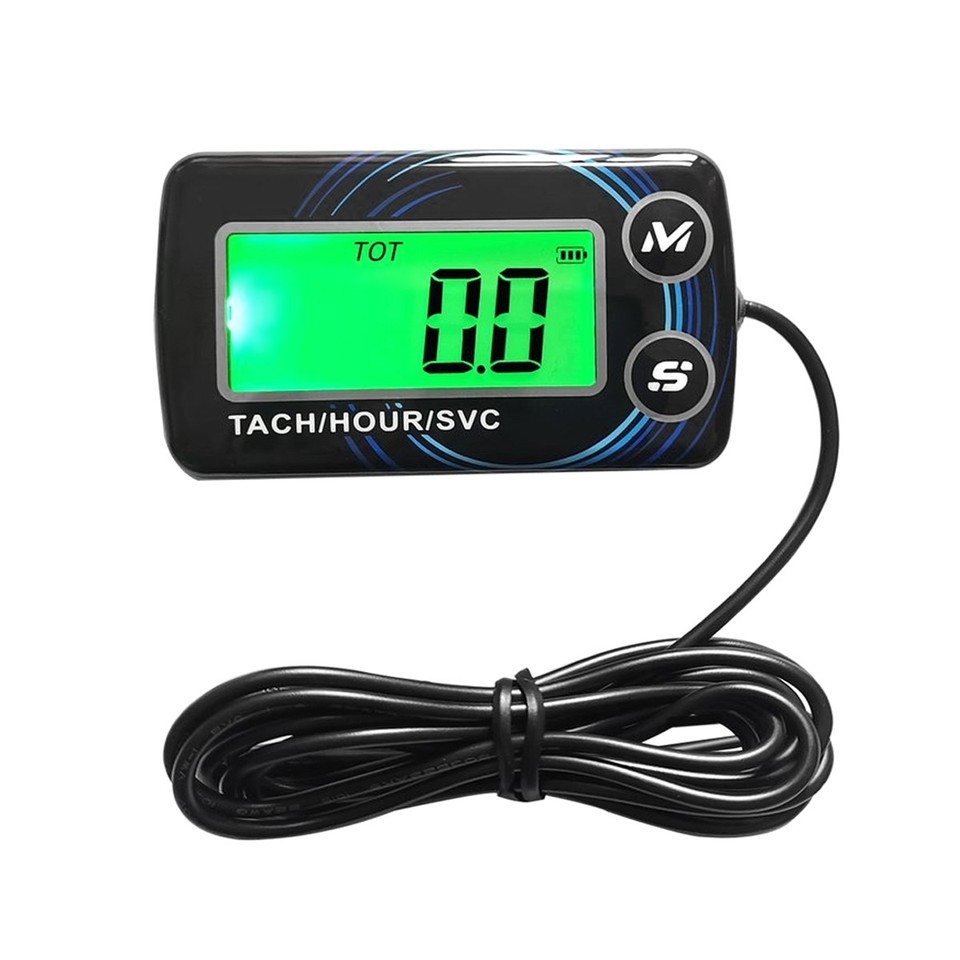 Hour Meter LCD Digital RPM Tac Tachometer Gas Engine Maintenance for 2/ ...