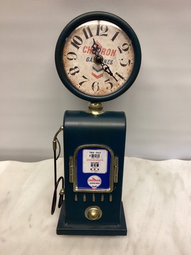 Countryside Products retro Chevron Gas Pump Clock Hand Crafted New Blue ...