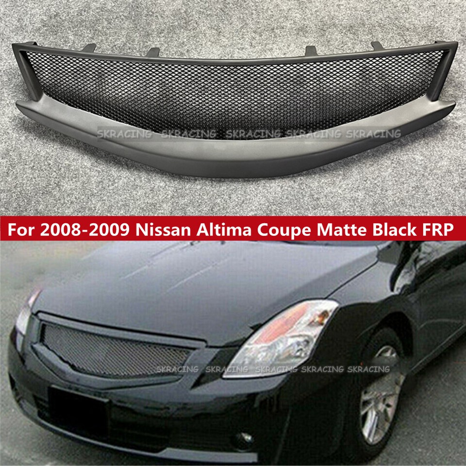 For 2008-2009 Nissan Altima Coupe Matte Black Front Bumper Mesh Grille ...