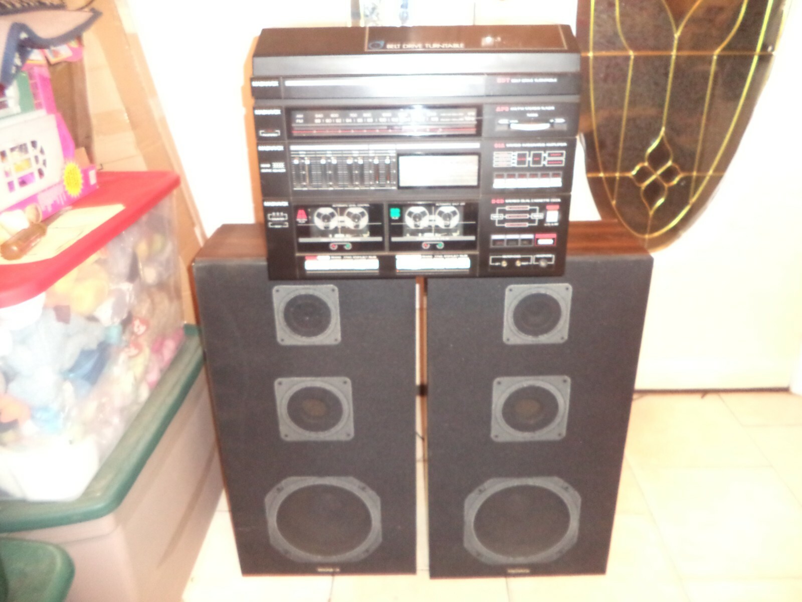 USED ! MAGNAVOX EC8000 HOME STEREO SHELF SYSTEM WITH SPEAKERS !! WORKS ...