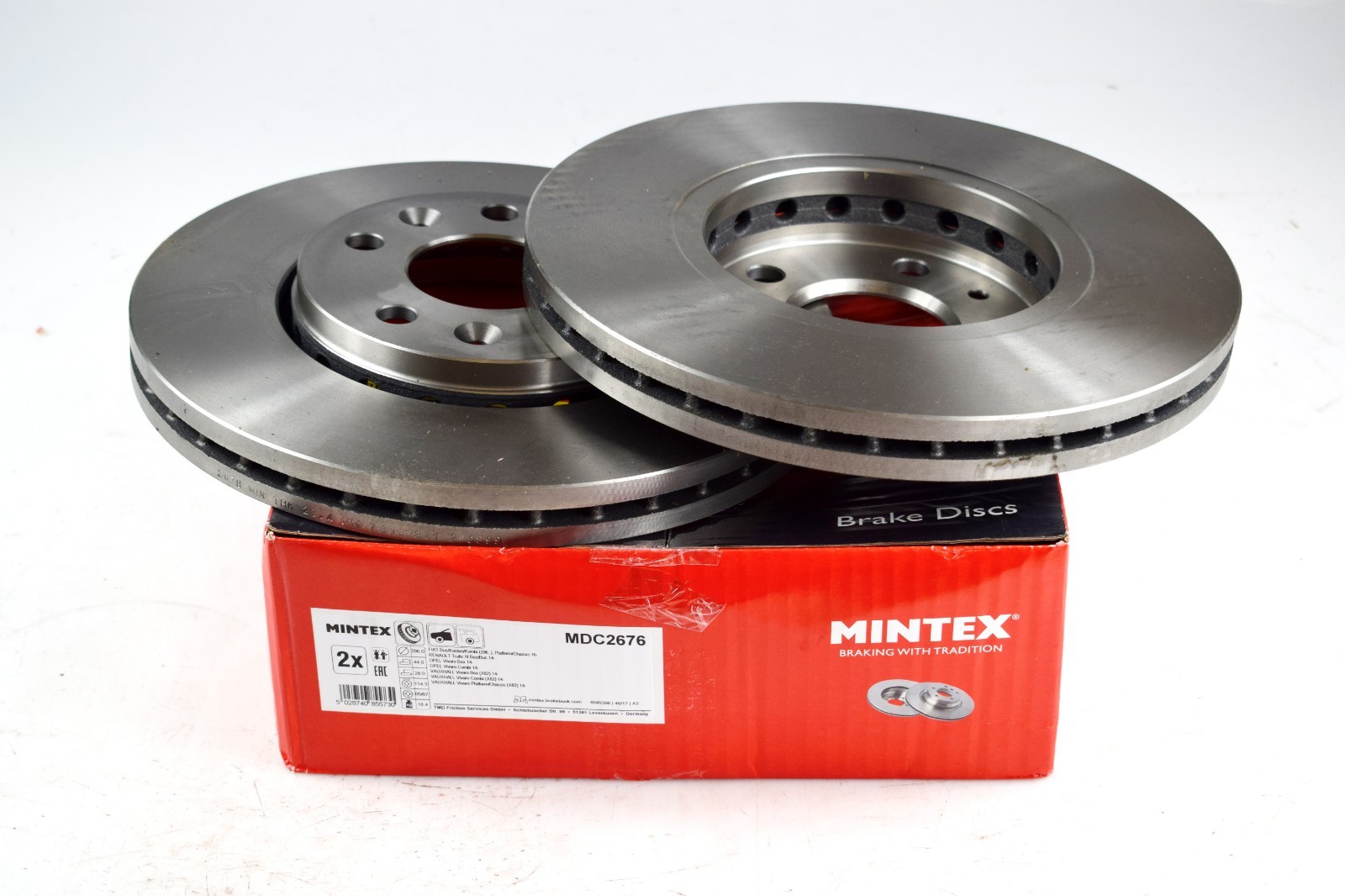 2X MINTEX FRONT DISC BRAKES MDC2676 FIAT RENAULT TRAFIC VAUXHALL VIVARO ...