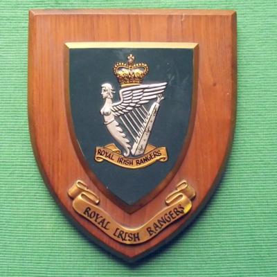 Vintage Royal Irish Rangers Regiment Regimental Oak Crest Shield Plaque ...