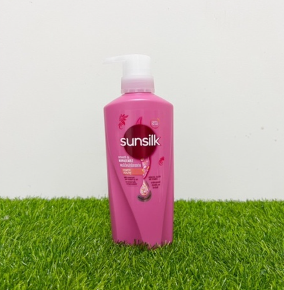 3X Sunsilk Shampoo 400 ml Smooth Manageable Pink Health Care Hair Thai ...