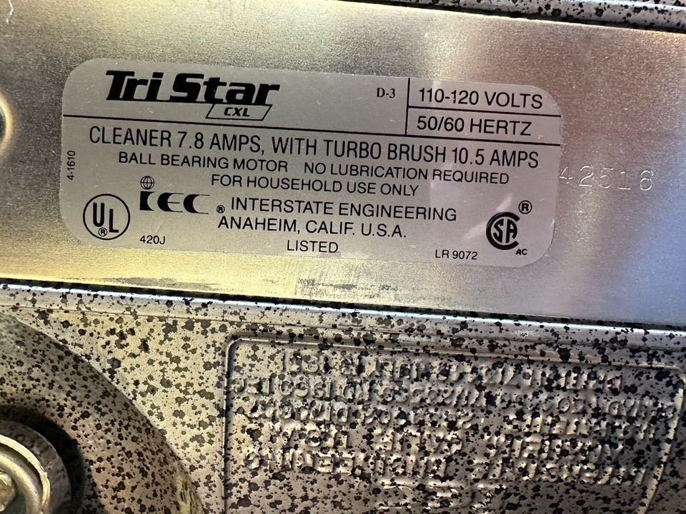 Tri Star Vacuum Cleaner Model 2-1000. Includes Everything In Photos ...