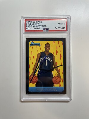 Kyle Lowry Signed 2006 Bowman Rookie Card PSA/DNA Auto 9 Grizzlies RC ...