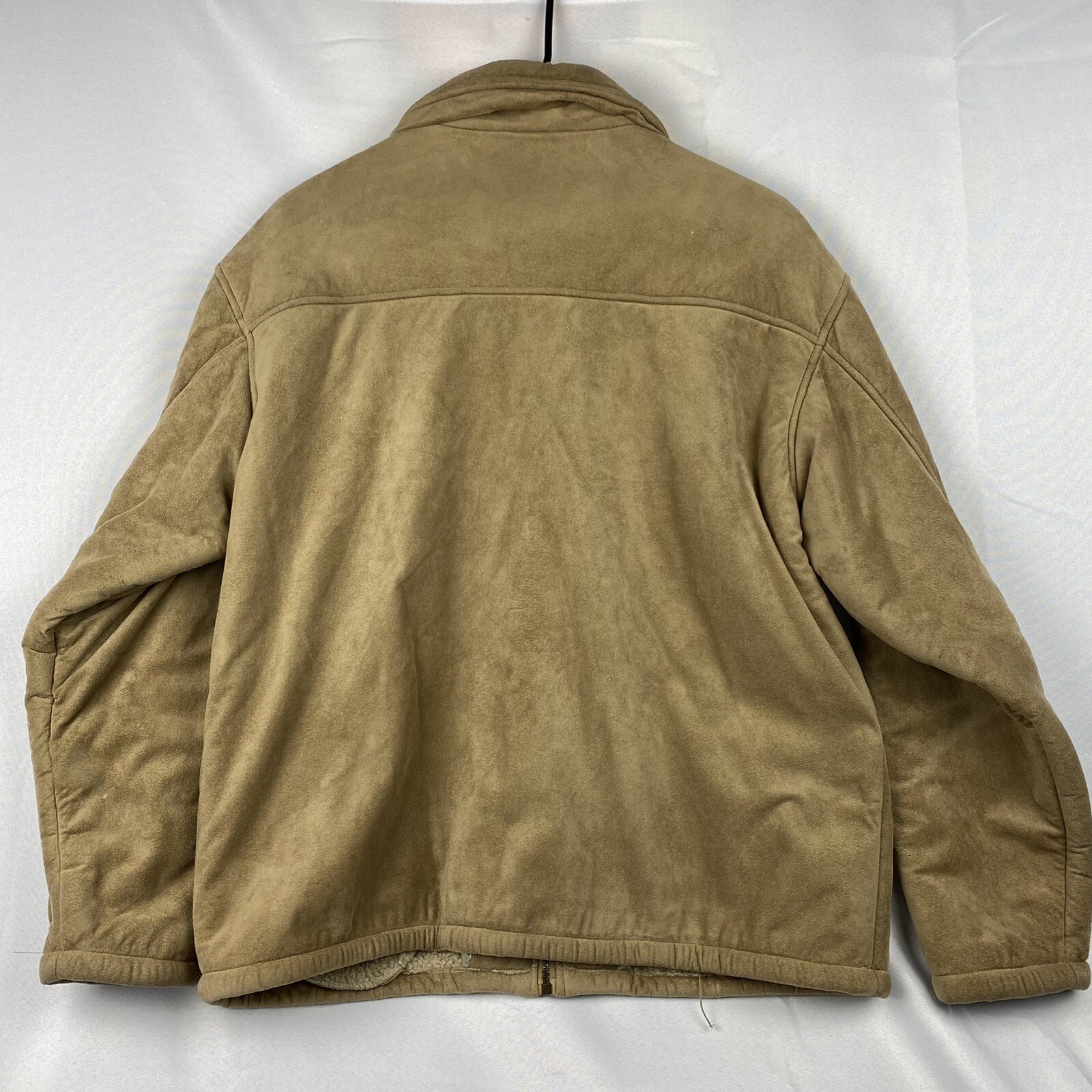 TRUMP PLAZA SUEDE LEATHER JACKET MENS MEDIUM TAN VINT… - Gem