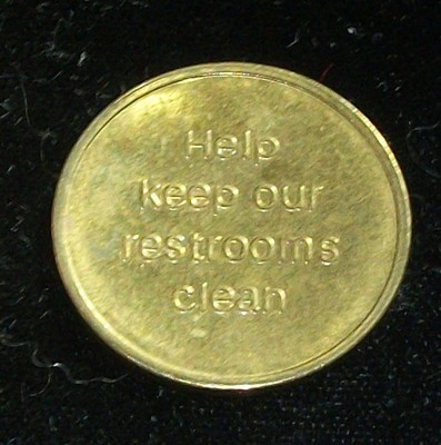 INDIANAPOLIS INDIANA IN NIK-O-LOCK PAY TOILET TOKEN COIN CLEAN RESTROOM ...