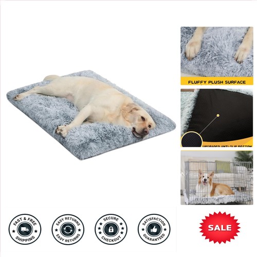 Soft & Cozy 35" x 23" Dog Bed - Anti-Slip Faux Fur Pad for Large Breeds ...
