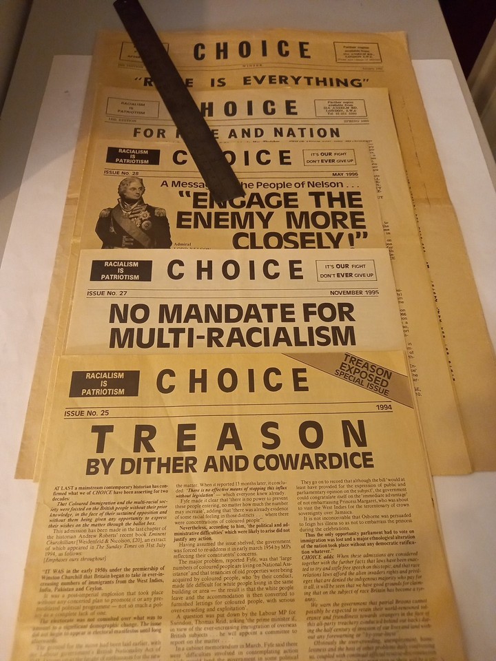 Lady Jane Birdwood 5 vintage Choice papers 1981-96 British Nationalism ...