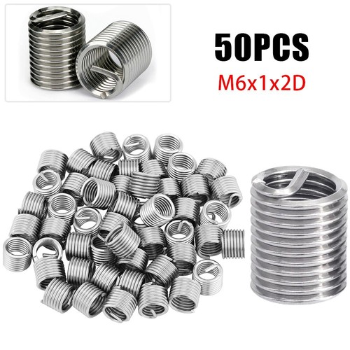 Industrial Grade M6*1*2D Thread Repair Bushing 50PCS Stainless Steel ...