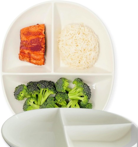 Portion Control Plate (PORCELAIN) for Adults -Diabetic & Bariatric Diet ...