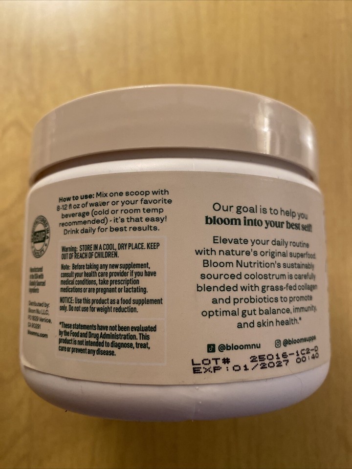 Bloom Colostrum & Collagen Peptides Strawberries & Cream Gut Health 4. ...