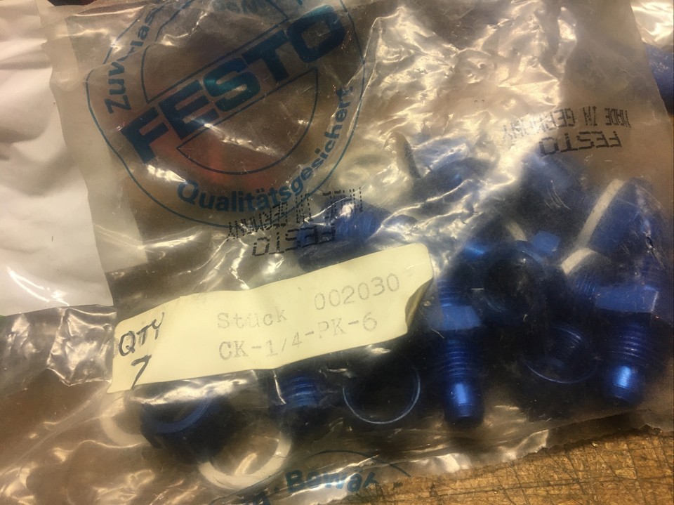 7 Lot Free USA Shipping NEW Festo thread fast fitting CK-1/4-PK-6 2030 ...