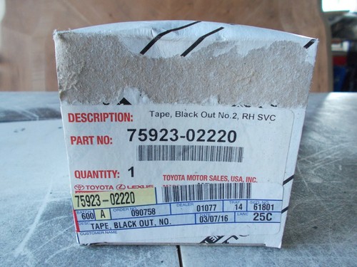 New Toyota Black Out Tape 75923-02220 | eBay