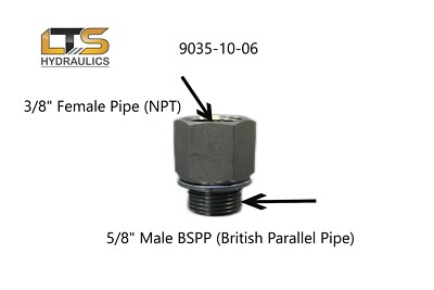 5/8" Male British Parallel Pipe x 3/8" Female Pipe NPT Adapter 9035-10 ...