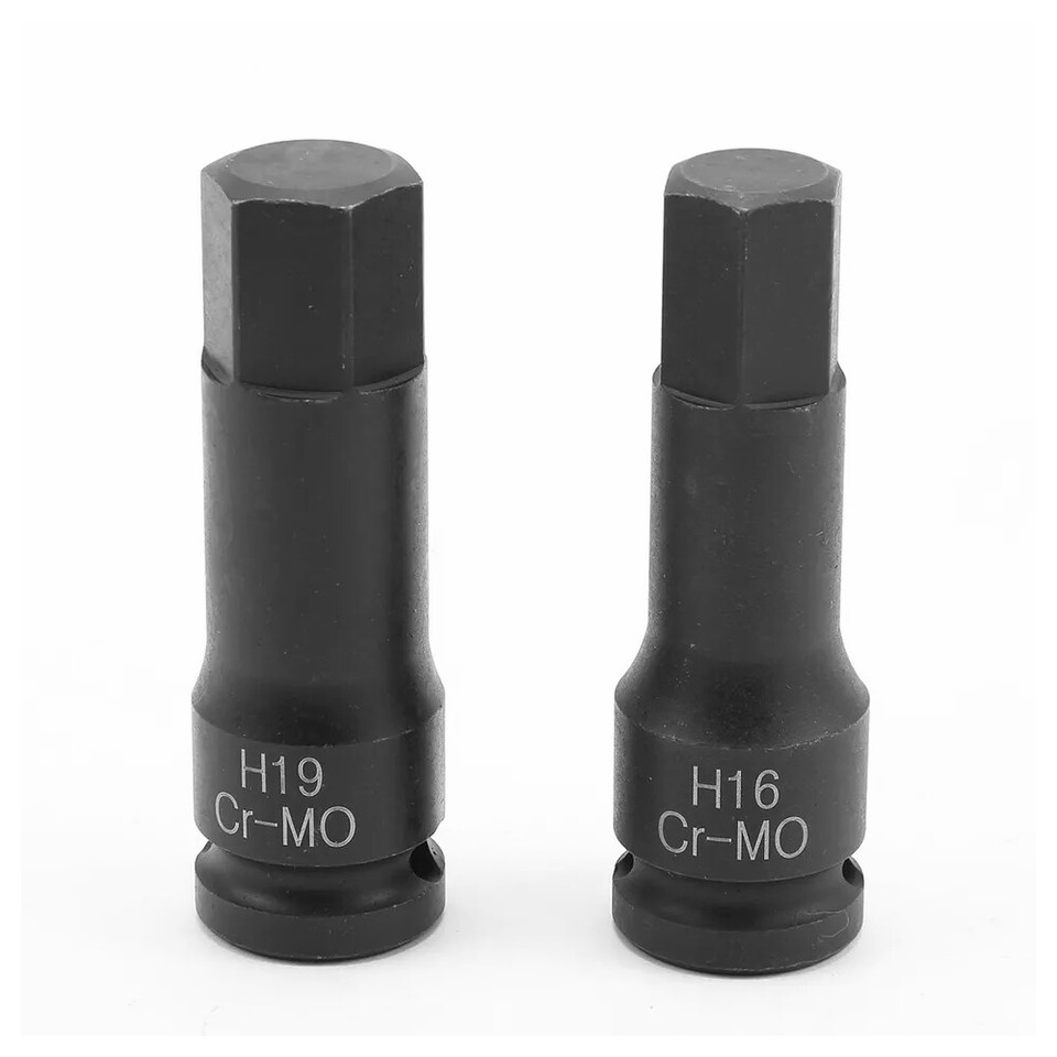 10X 1/2" Impact Hex Socket Drive Bit Metric Set H6-H19 Allen Key Torx ...
