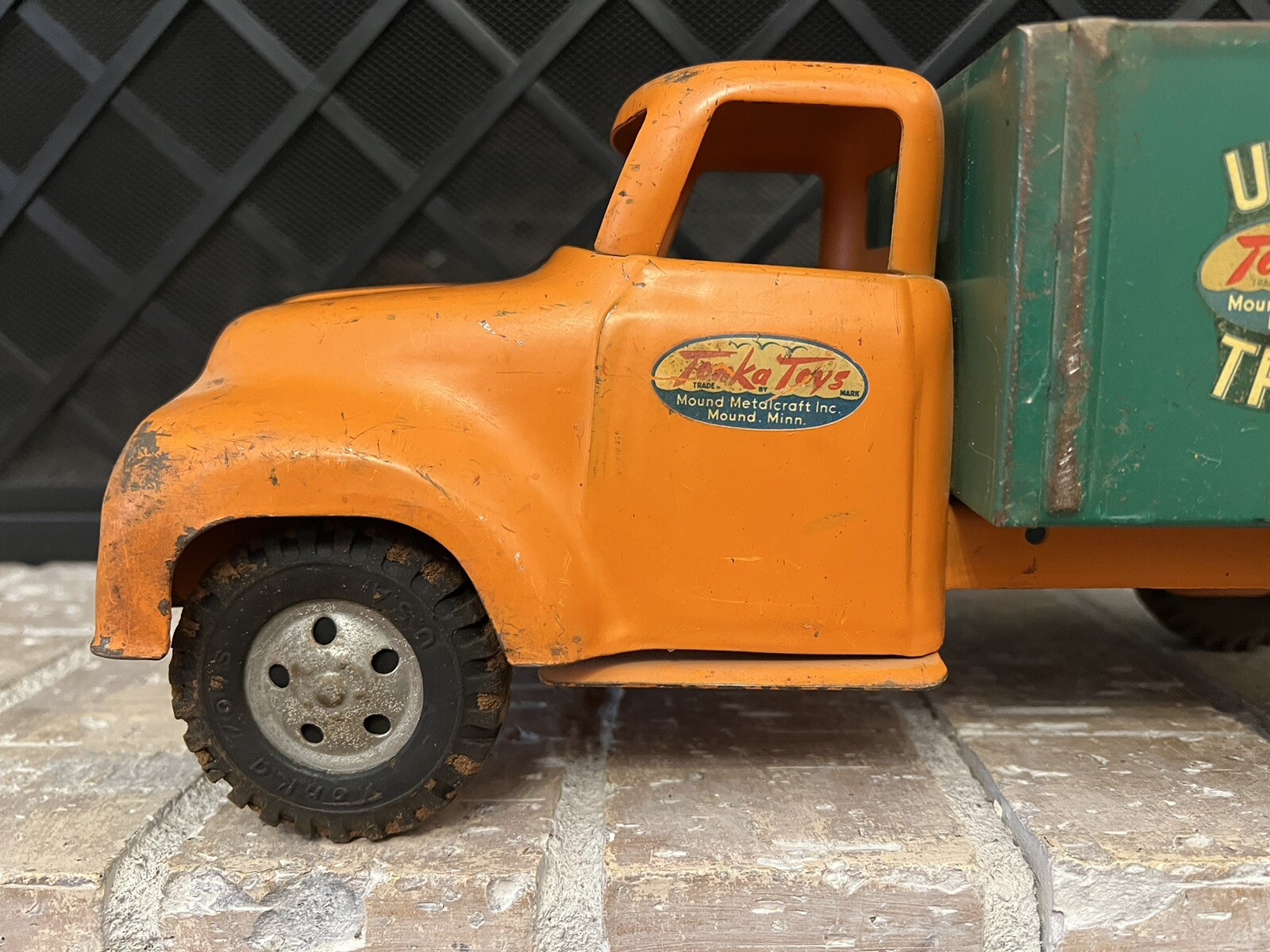 Vintage 1954 Tonka Utility Truck # 175 Original Orange Paint And Decals ...