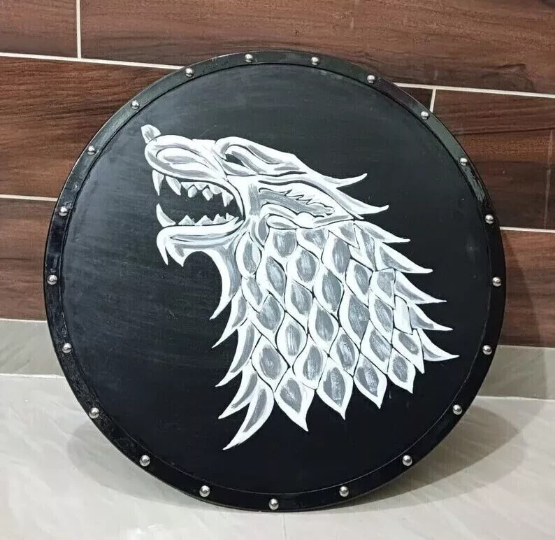 Medieval Designer Games of Thrones Ned Stark oak Dire wolf War Wooden ...