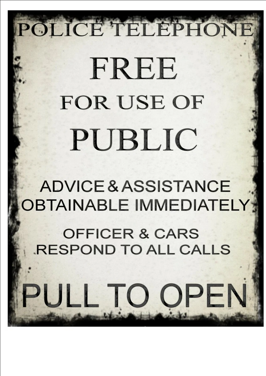 Police Public Call Box Sign Printable