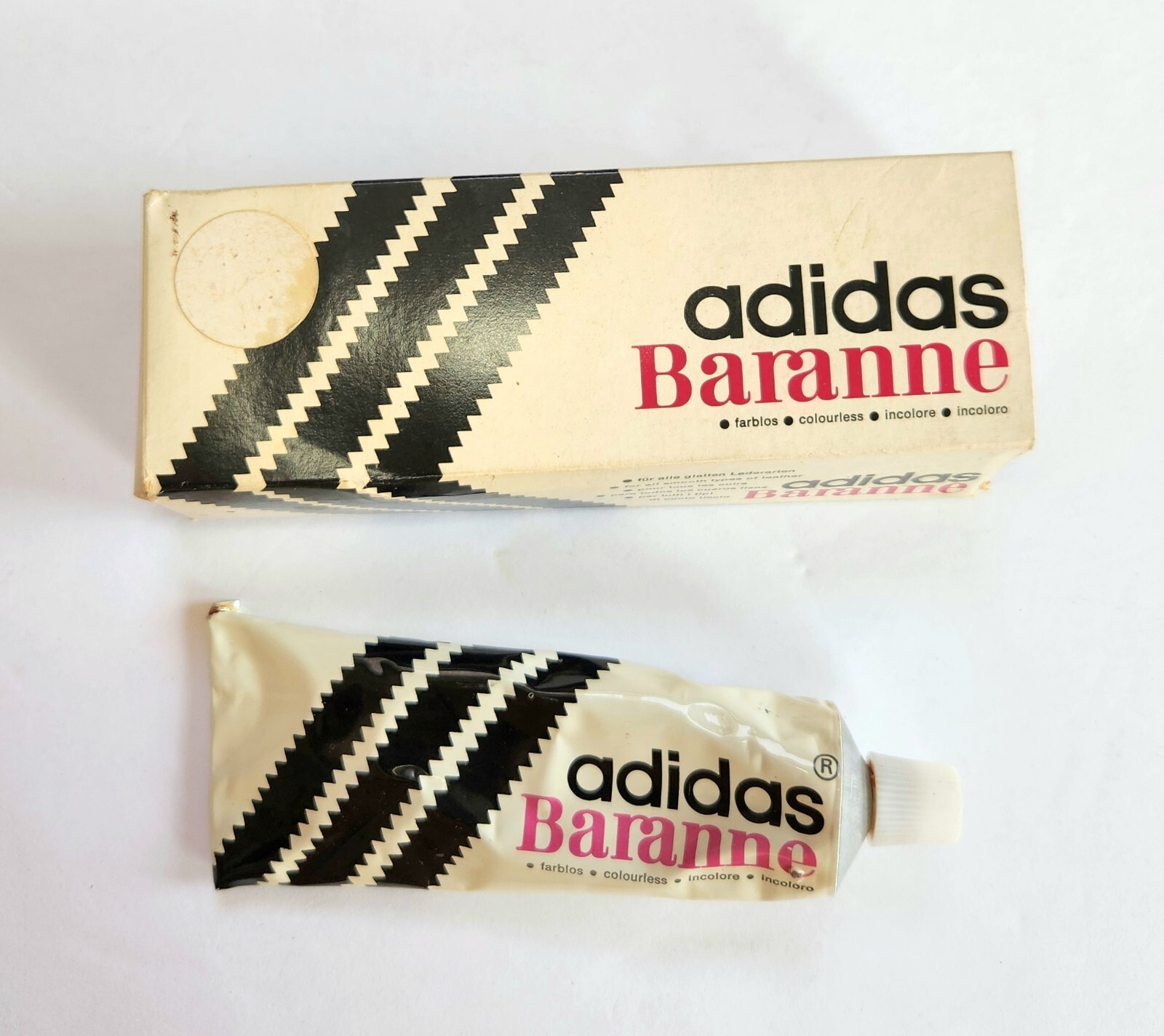 Vintage ADIDAS Baranne Shoe Cream Tube & Box France C… - Gem