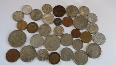 Old Foreign Coin Lot FROM ALL OVER THE WORLD SOME POSSIBLE SILVER LOT 4 ...