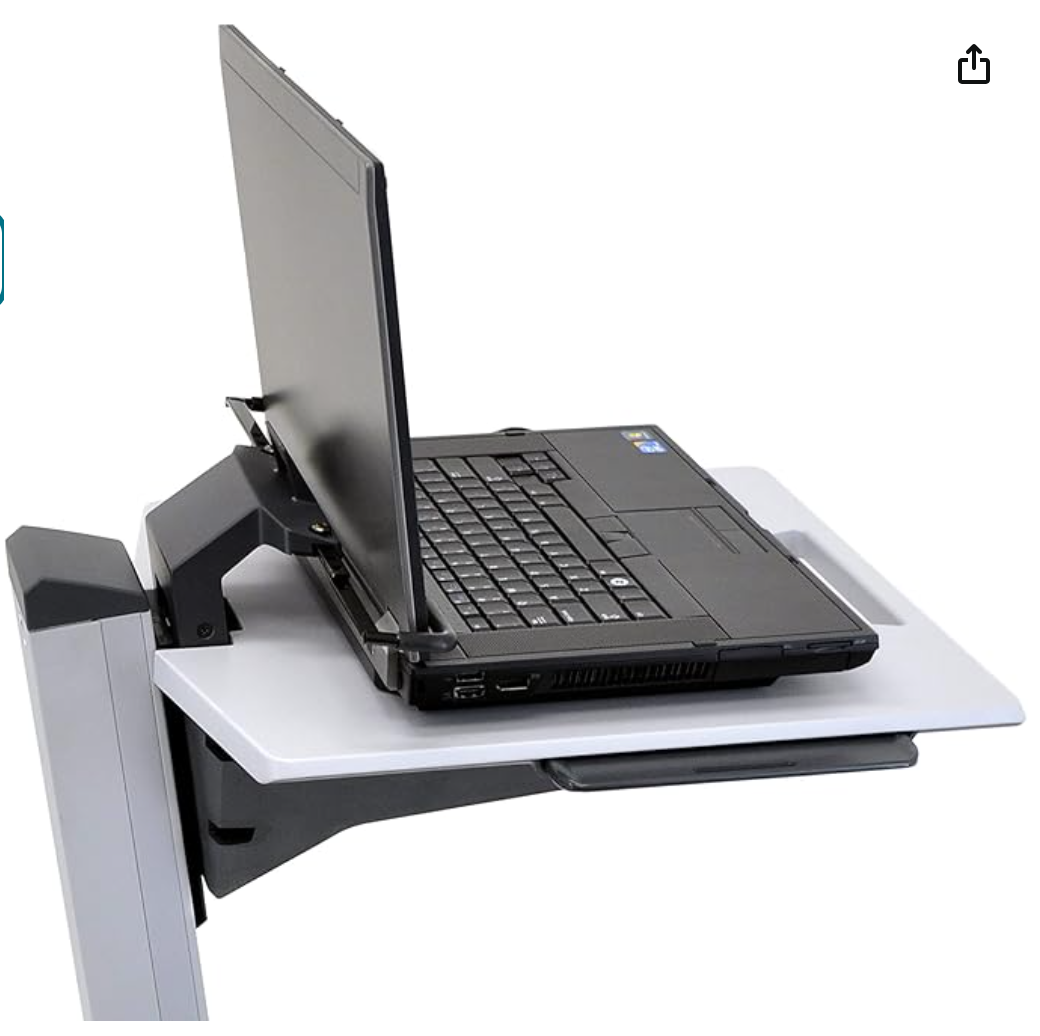 Ergotron Neo-Flex Rolling Laptop Cart Mobile Standing Desk Workstation ...