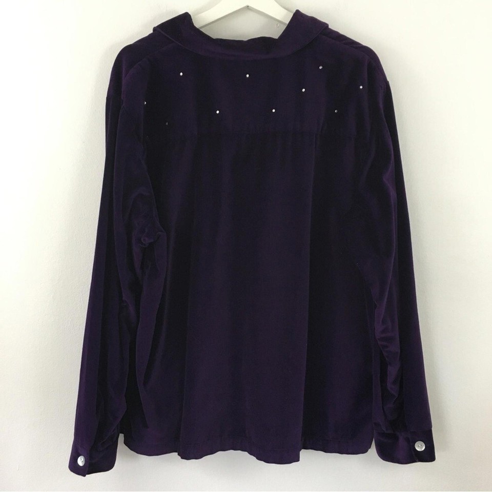 Vintage Quacker Factory Purple Zip Up Jewel Studded Jacket Size 1X | eBay