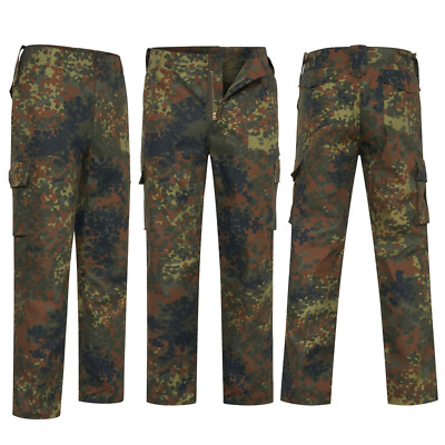 Army Trouser German Military Style M65 Combat Cargo Flecktarn Camo ...